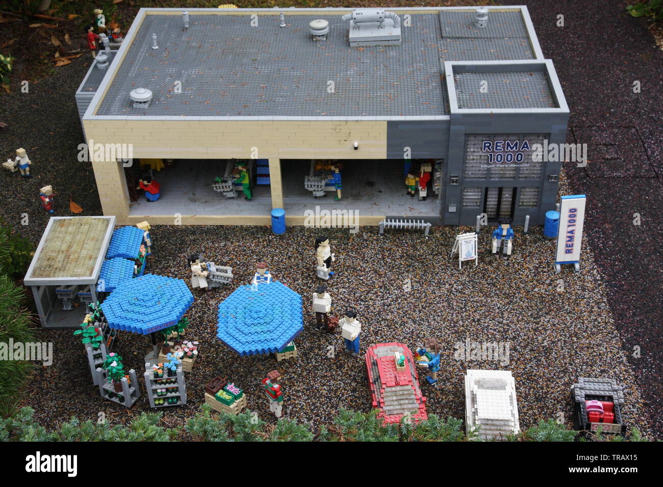 Lego lifelike brick house in Legoland Billund, Denmark Stock Photo - Alamy