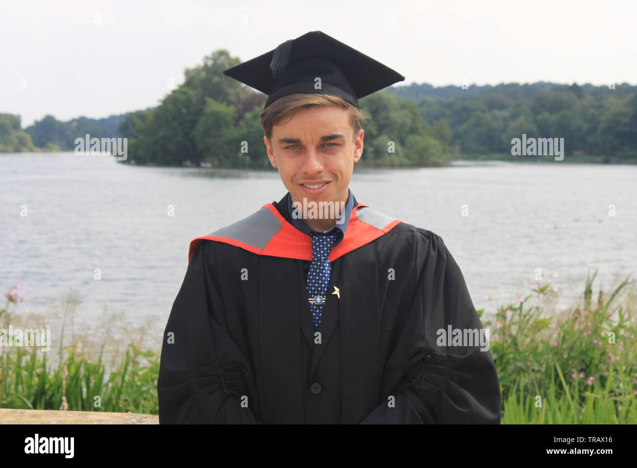 Staffordshire University graduate, young man, on graduation day in ...