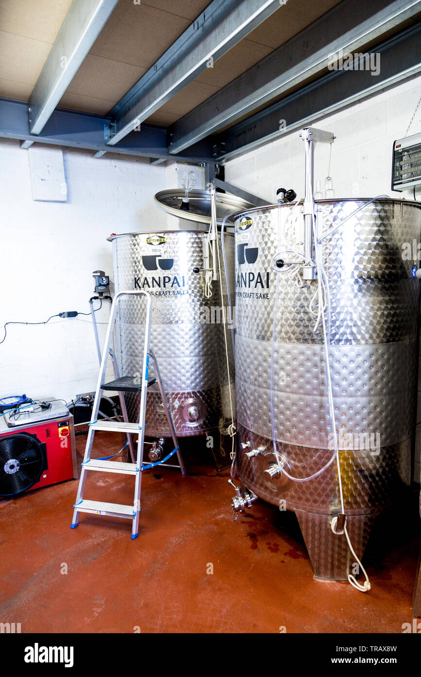 Brewing sake fermentation tanks at Kanpai - the first London sake ...