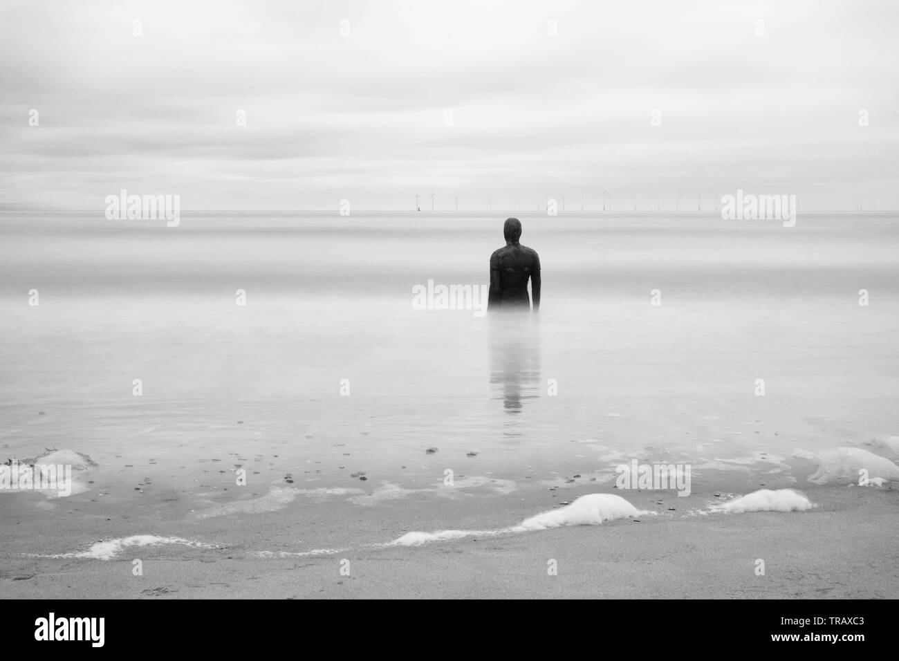Antony Gormley Another Place art installation, Crosby Beach, Liverpool ...