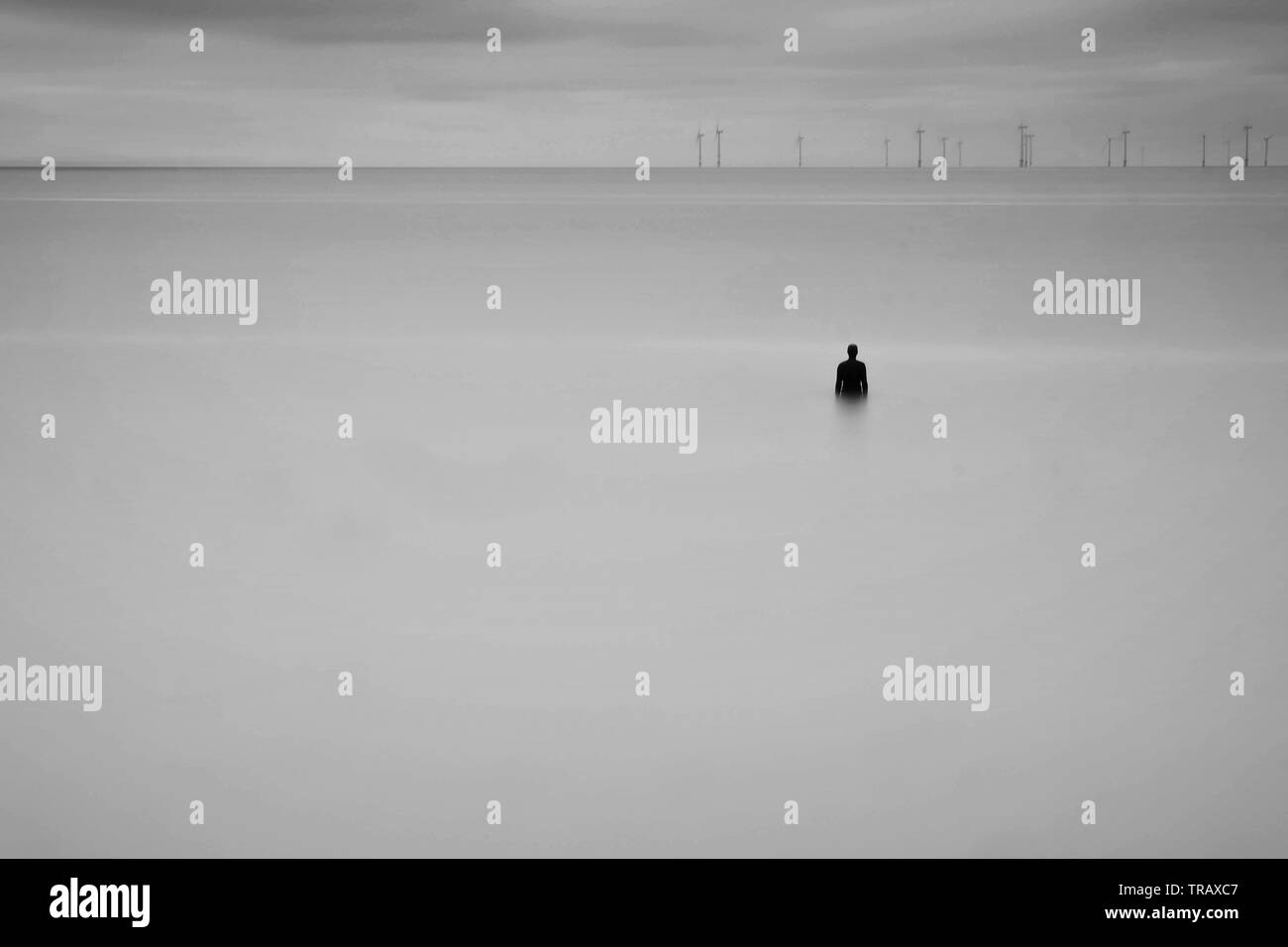 Antony Gormley Another Place art installation, Crosby Beach, Liverpool ...