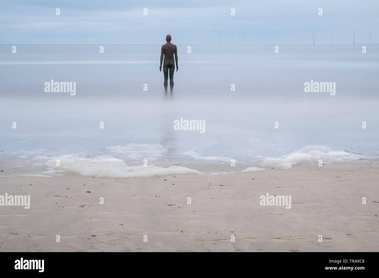 Antony Gormley Another Place art installation, Crosby Beach, Liverpool ...