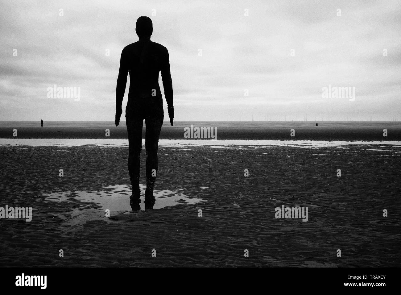 Antony Gormley Another Place art installation, Crosby Beach, Liverpool ...