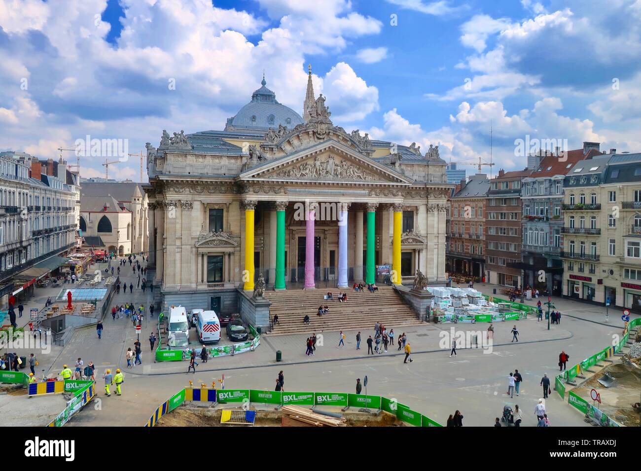 Brussels, Belgium - May 2019: The Bourse, the Belgian stock exchange ...