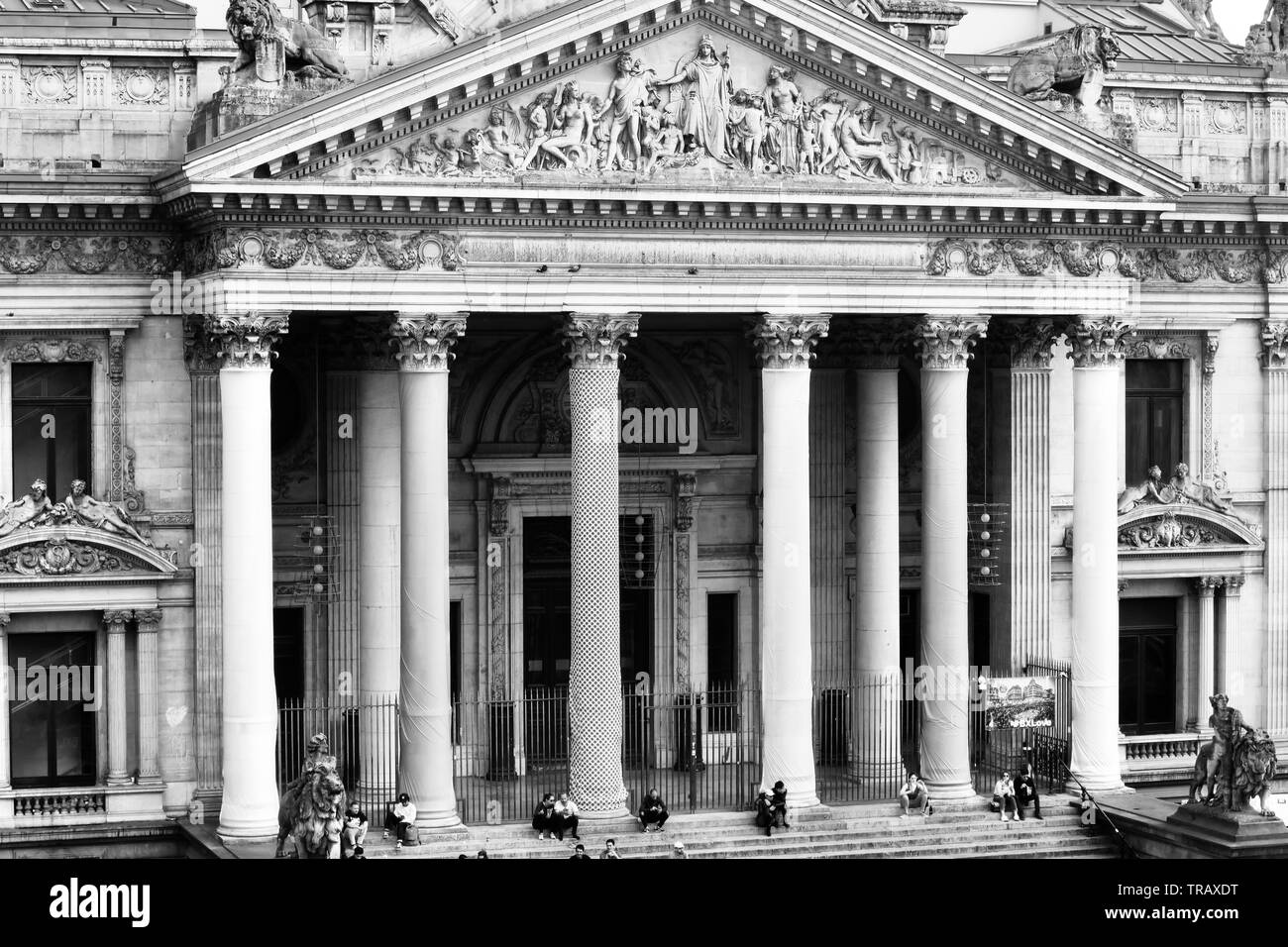 Brussels, Belgium - May 2019: The Bourse, the Belgian stock exchange ...
