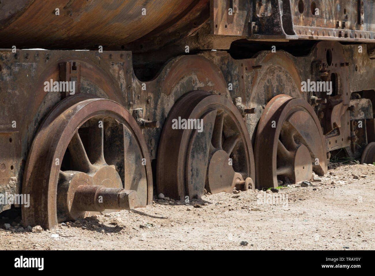 Rusted trains in the train cemetery in Uyuni, Bolivia Stock Photo - Alamy