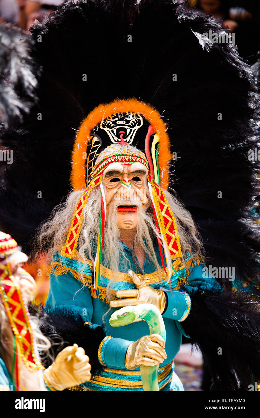 Costumed performers in the carnival parade in Oruro, Bolivia Stock ...