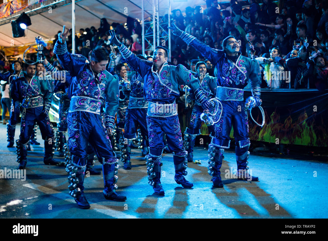 Costumed performers in the carnival parade in Oruro, Bolivia Stock ...