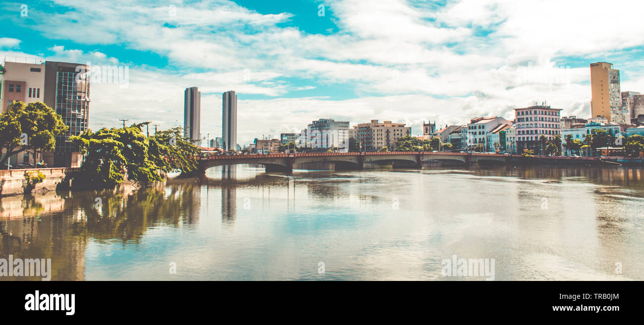 Panoramic view of the historic architecture of Recife in Pernambuco ...