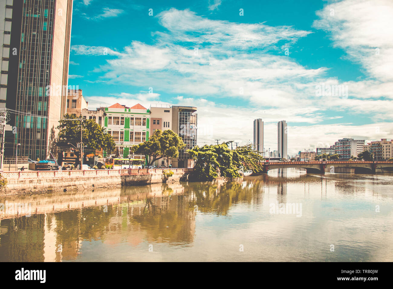 Panoramic view of the historic architecture of Recife in Pernambuco ...