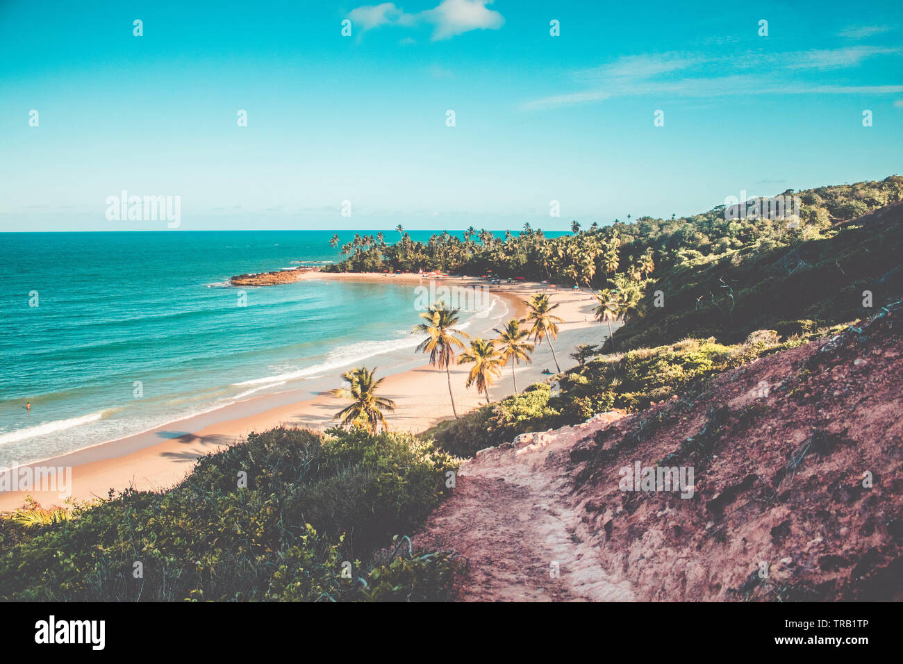 Aerial view of Tabatinga's beach in Paraiba, Brazil - "Falesias ...