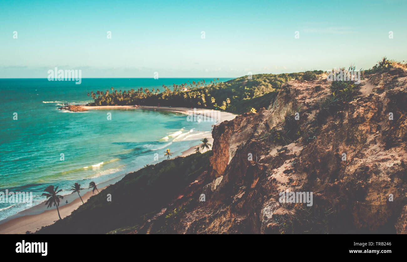 Beautiful coast aerial view. Aerial view of Tabatinga's beach in ...