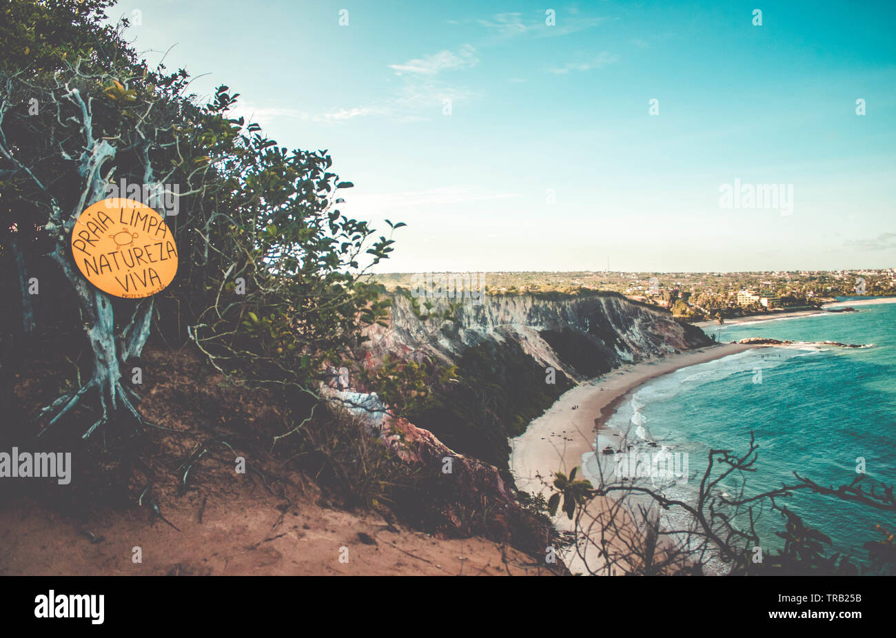 Aerial view of Tabatinga's beach in Paraiba, Brazil - "Falesias ...