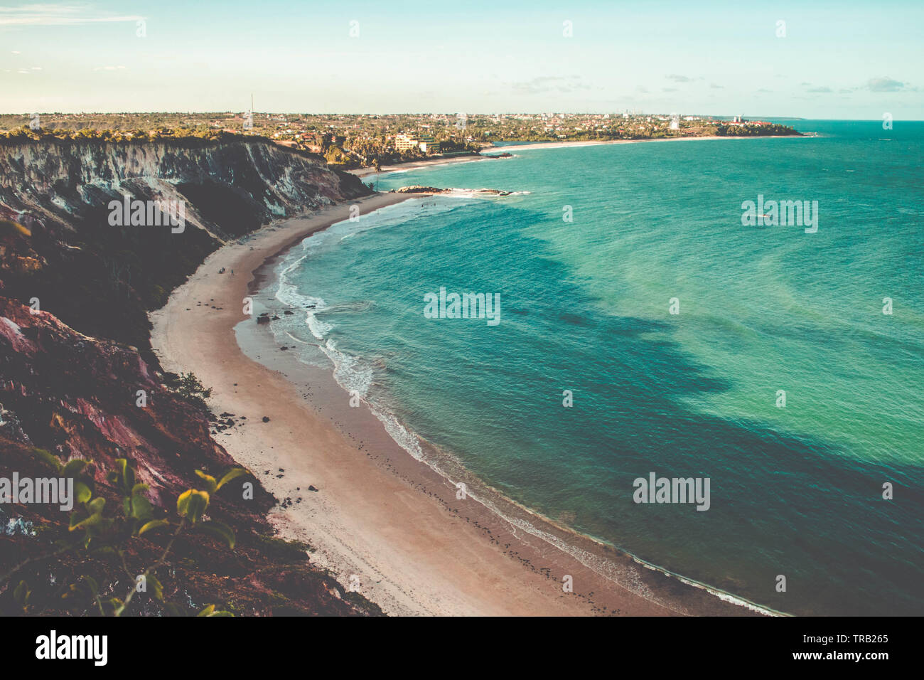 Aerial view of Tabatinga's beach in Paraiba, Brazil - "Falesias ...
