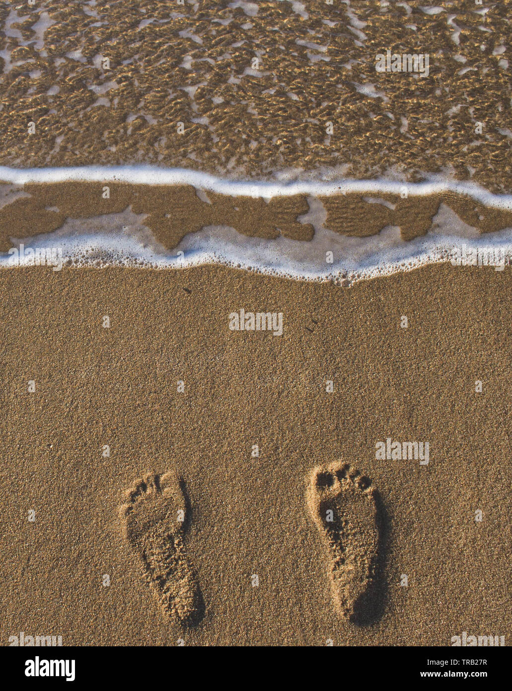 Sand Footprints In The Background
