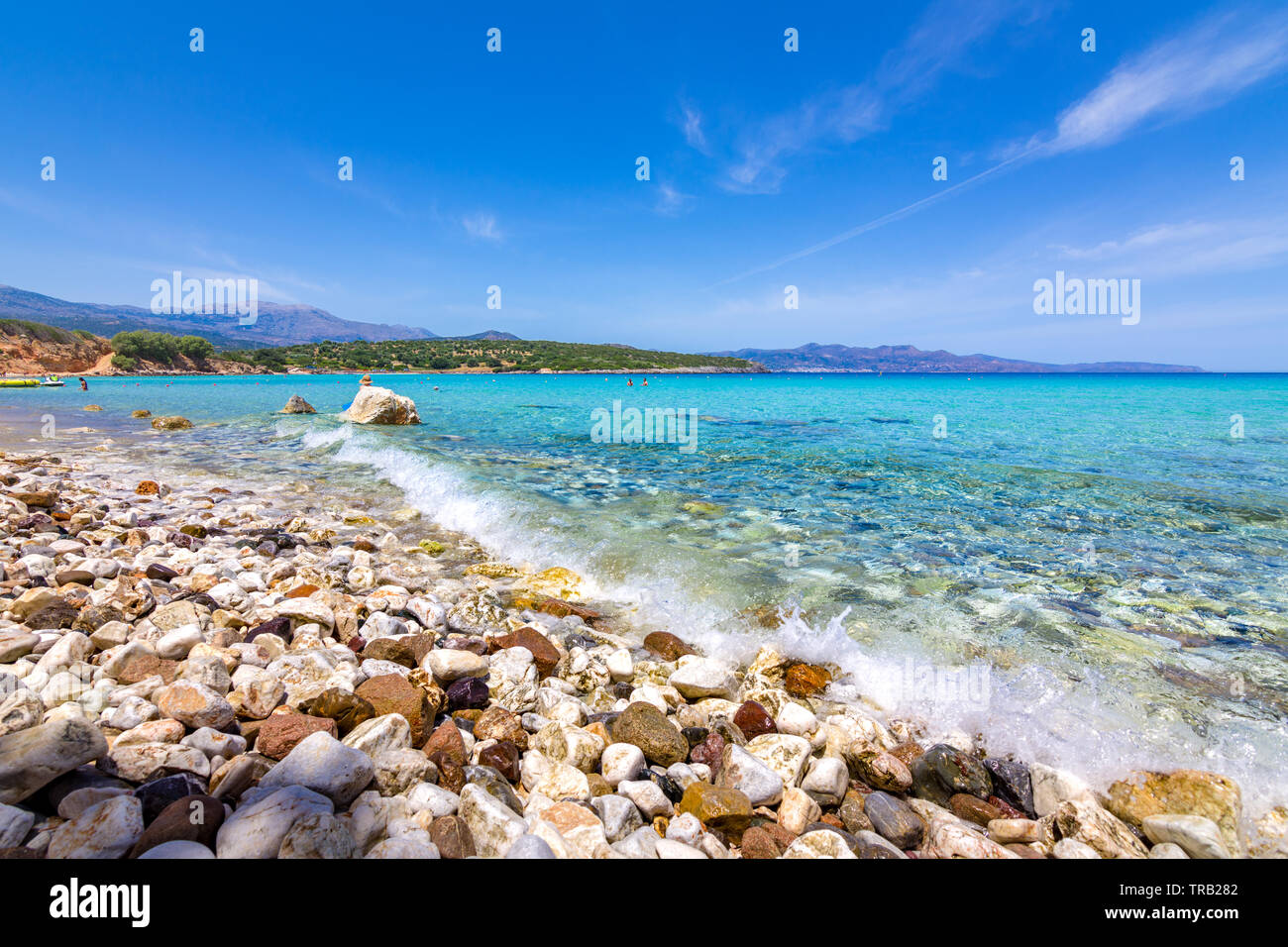 Tropical beach of Voulisma beach, Istron, Crete, Greece Stock Photo - Alamy