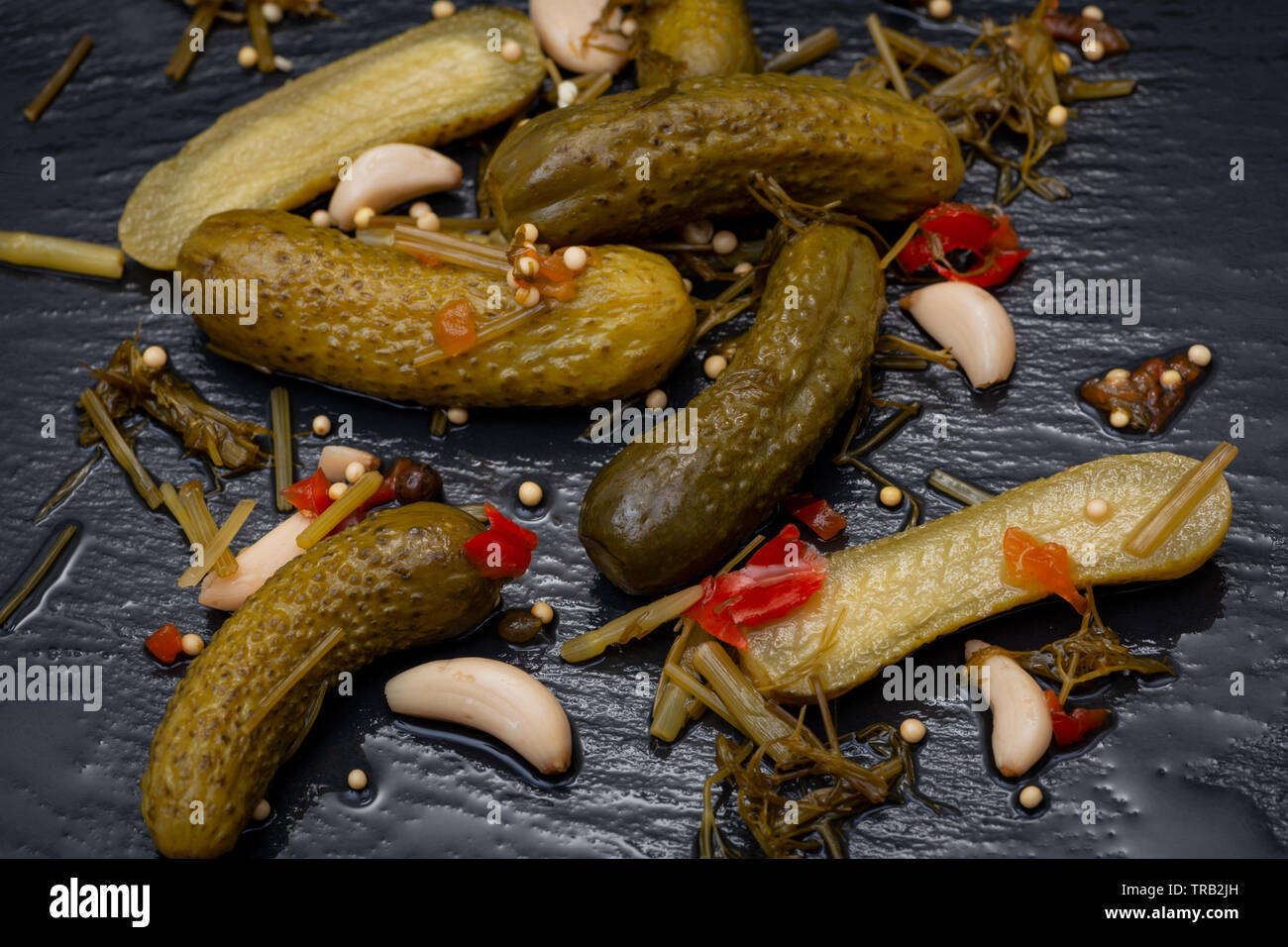 Extra Fine Cornichons - minuscule sour French pickles on natural stone ...