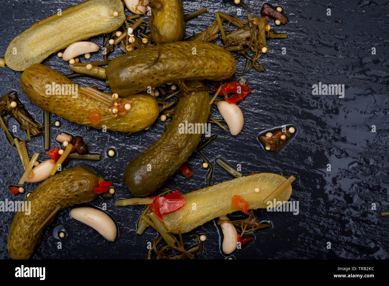 Extra Fine Cornichons - minuscule sour French pickles on natural stone ...