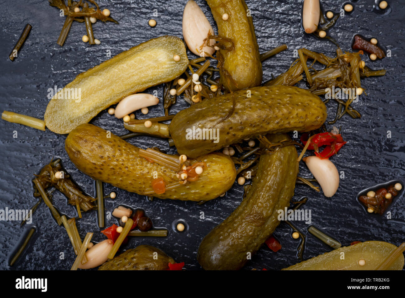 Extra Fine Cornichons - minuscule sour French pickles on natural stone ...