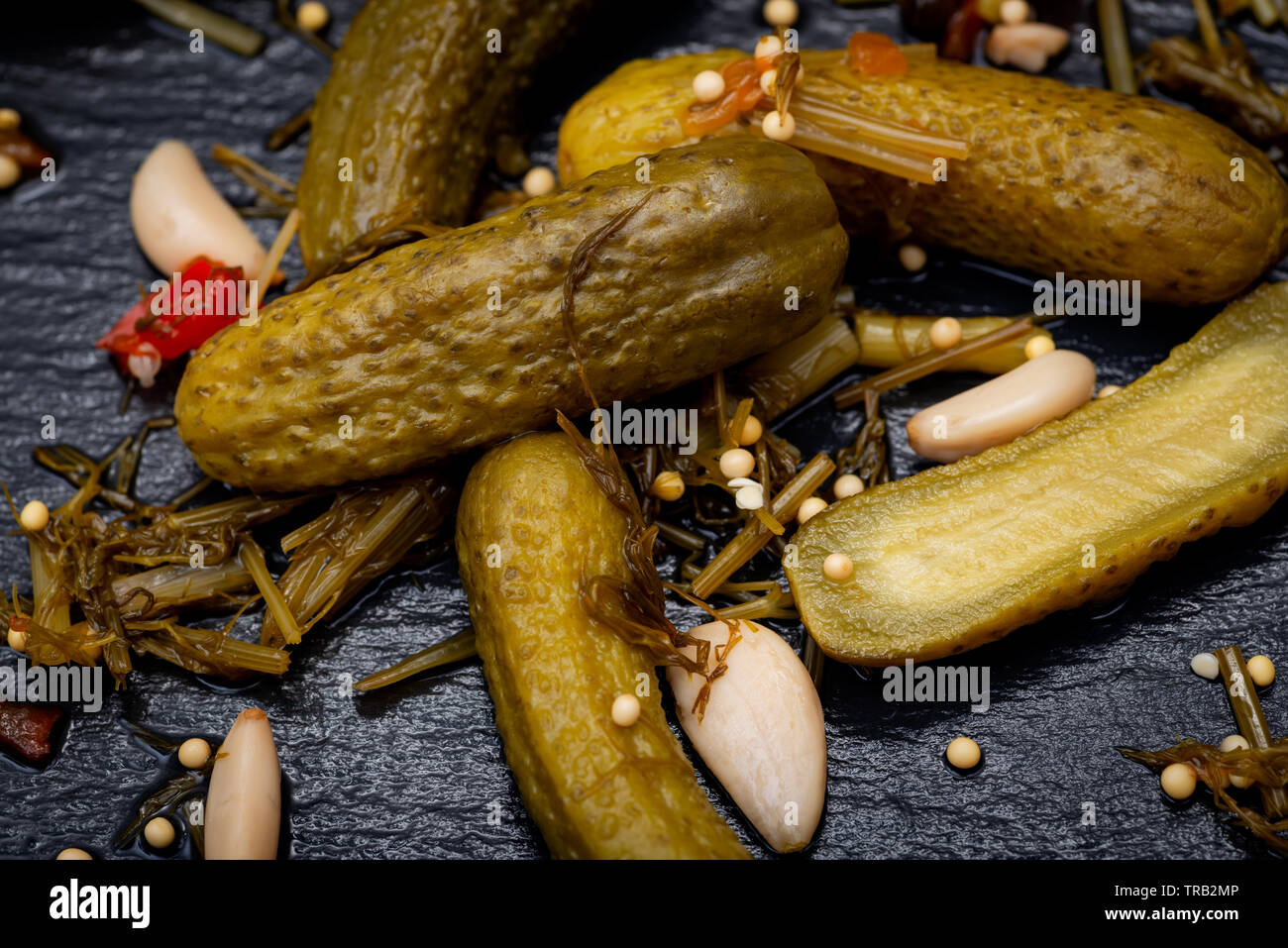 Extra Fine Cornichons - minuscule sour French pickles on natural stone ...