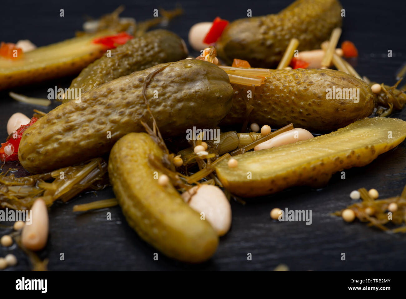 Extra Fine Cornichons - minuscule sour French pickles on natural stone ...