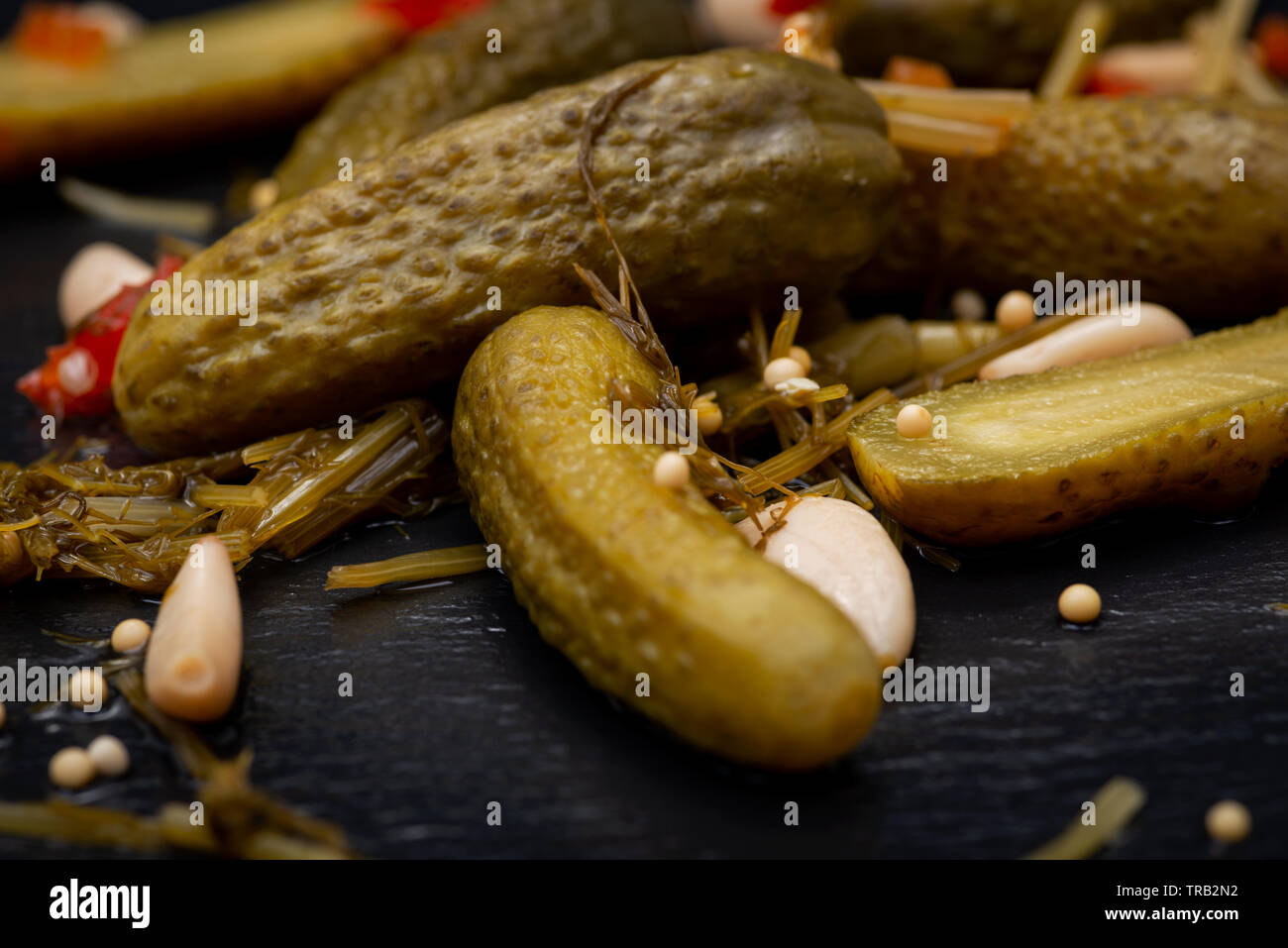 Extra Fine Cornichons - minuscule sour French pickles on natural stone ...