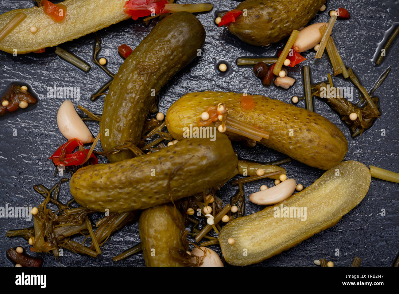 Extra Fine Cornichons - minuscule sour French pickles on natural stone ...