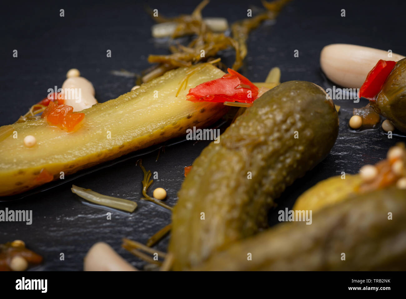 Extra Fine Cornichons - minuscule sour French pickles on natural stone ...