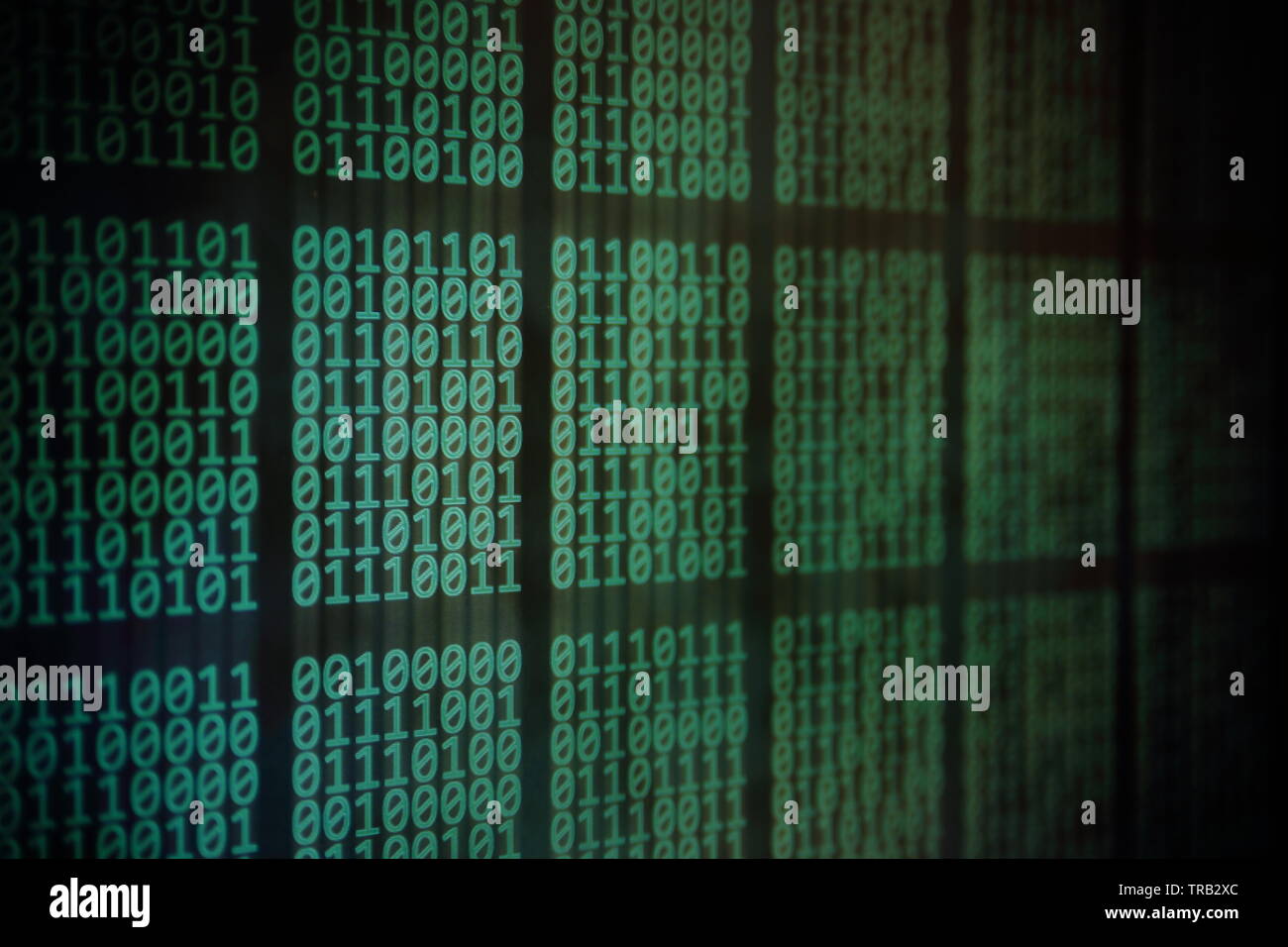 Data Matrix Binary Code Flowing Downward Motion Green Color Computer Theme Information Science 1032