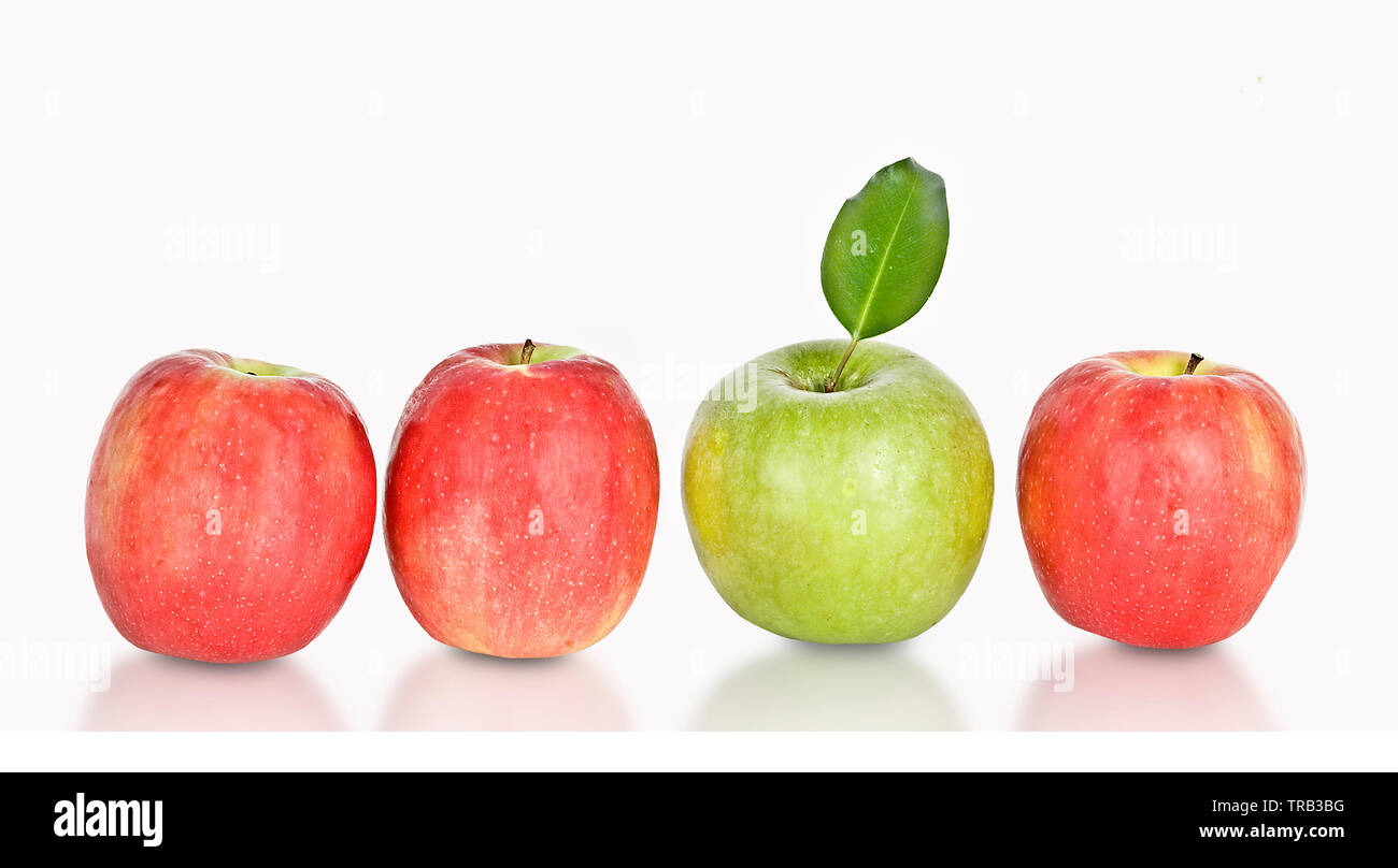 Four apples isolated on white background Stock Photo - Alamy