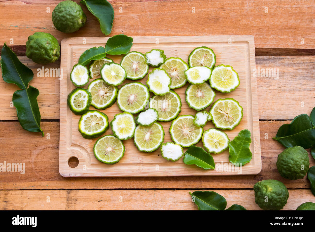 background texture nature kaffir lime slice arrangement flat lay style ...