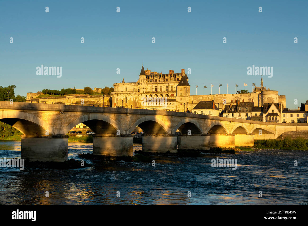 Renaissance castle of Amboise at sunset, Loire Valley, Unesco World ...