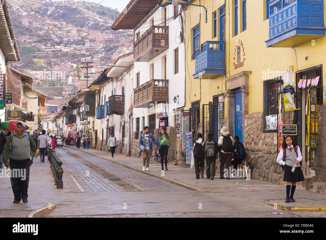 Street scene in Cusco, Peru Stock Photo - Alamy