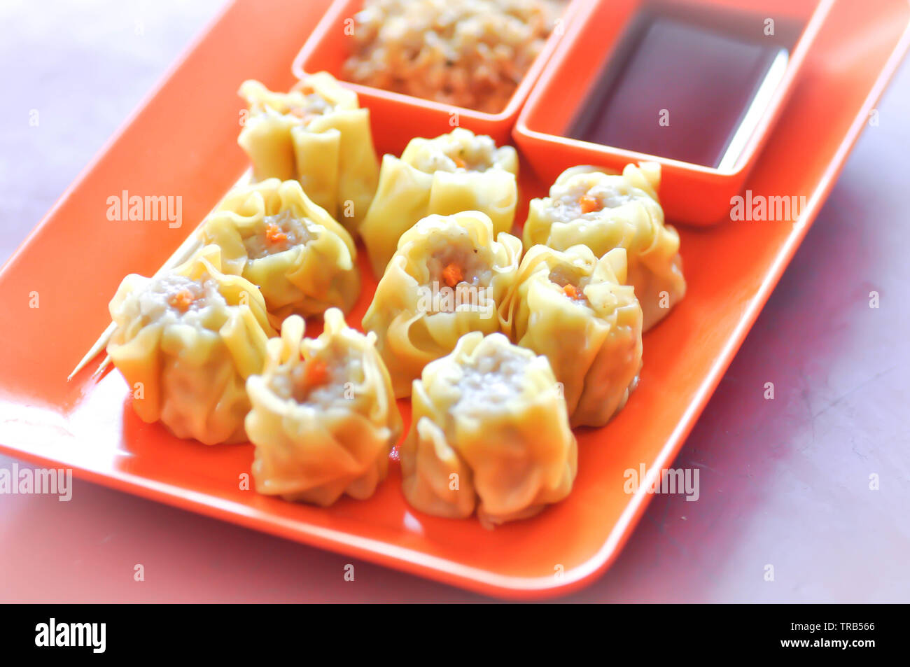 roll ,Chinese roll or Chinese snack with sauce Stock Photo - Alamy