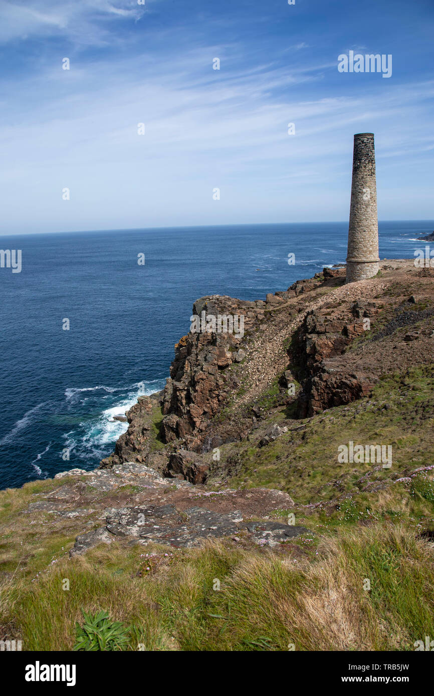 A view of part of the Levant tin mine on the tin coast bordering the ...