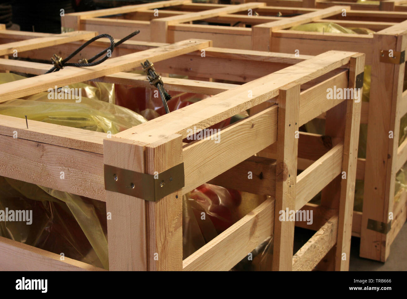 large wooden shipping box Stock Photo - Alamy