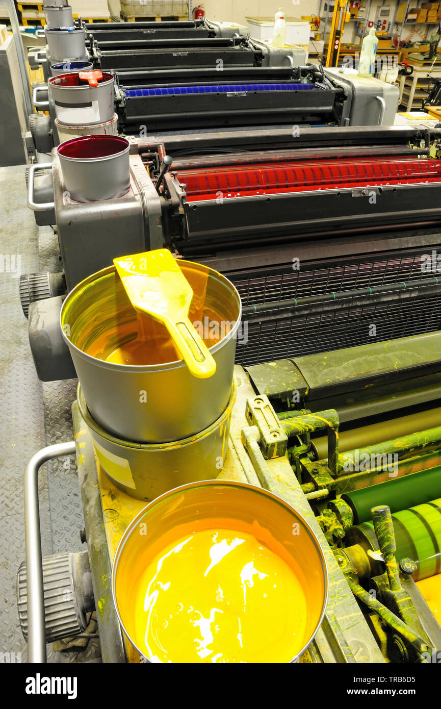 offset press color charge seen from above Stock Photo - Alamy