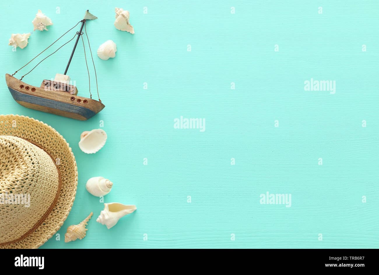 Tropical vacation and summer travel image with sea life style objects ...