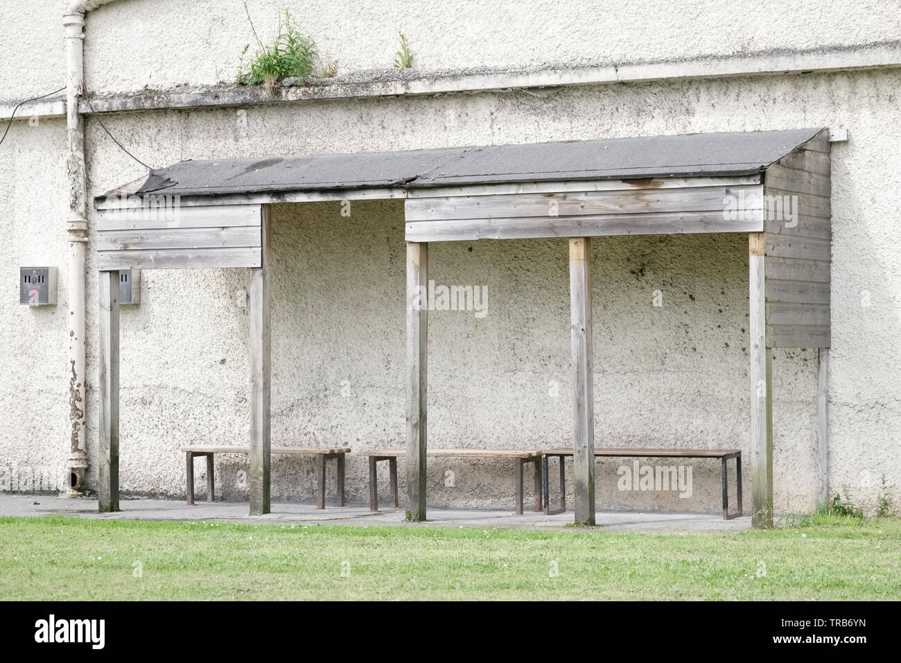 Smoking hut wooden shelter for smokers at work place for employees ...