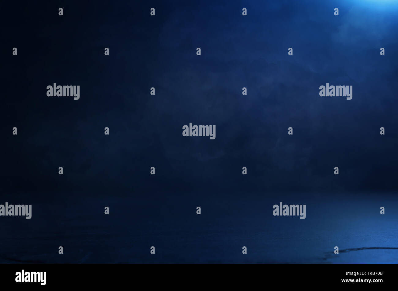 abstract dark concentrate floor scene with mist or fog, spotlight and ...