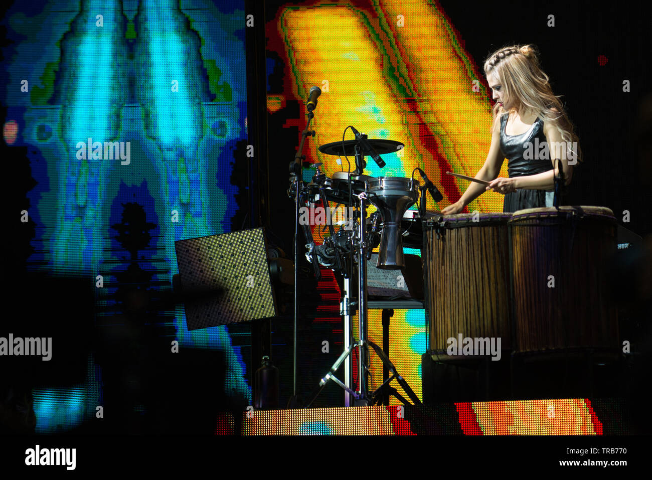 Beatrice Antolini performed last night in Milan at San Siro Stadium for ...