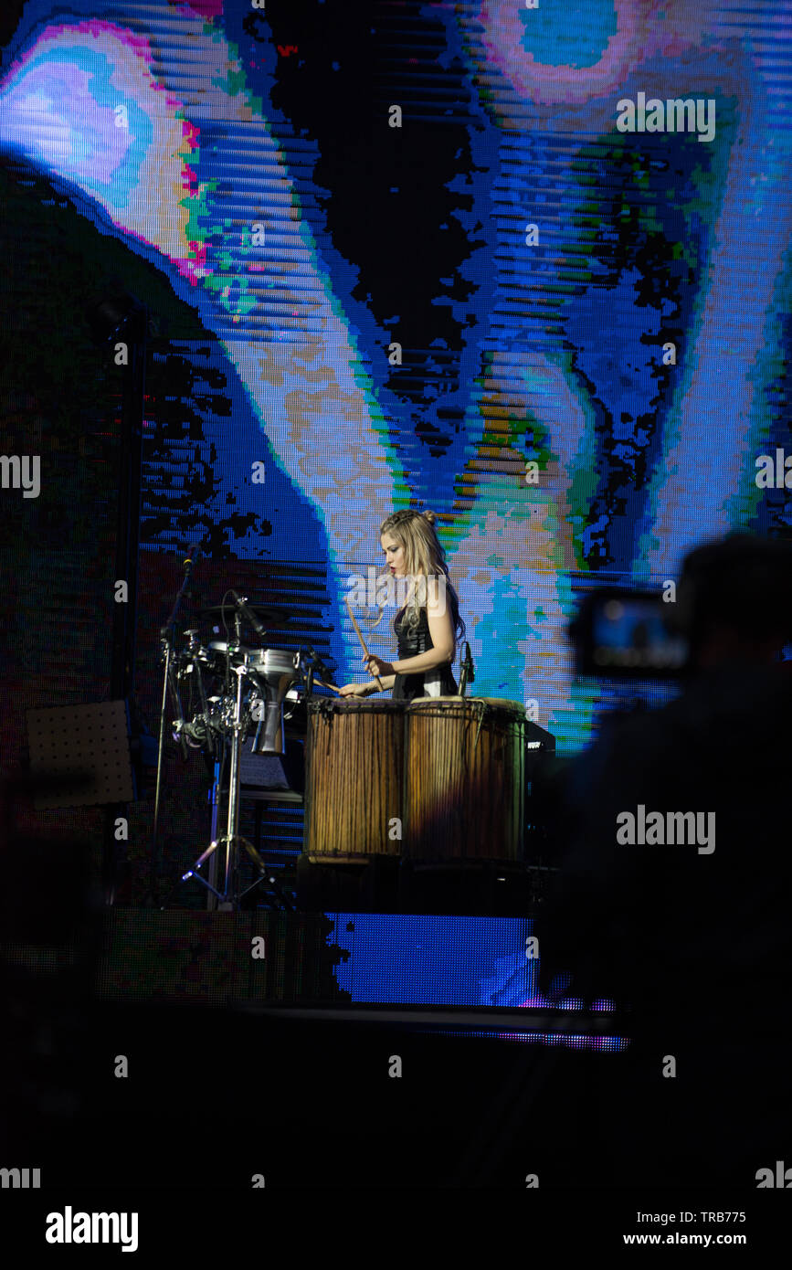 Beatrice Antolini performed last night in Milan at San Siro Stadium for ...