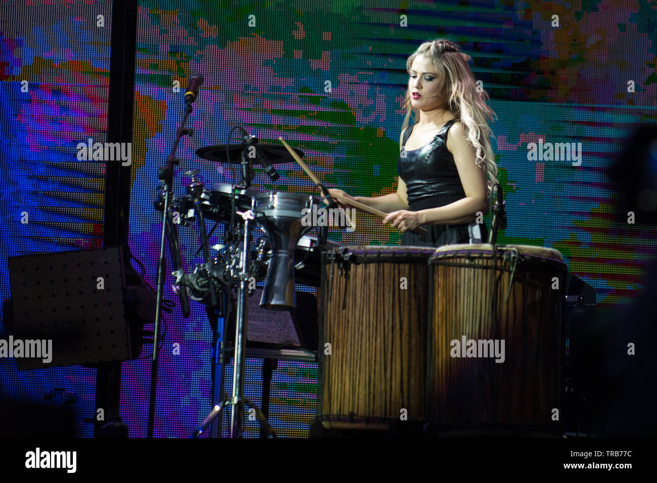 Beatrice Antolini performed last night in Milan at San Siro Stadium for ...