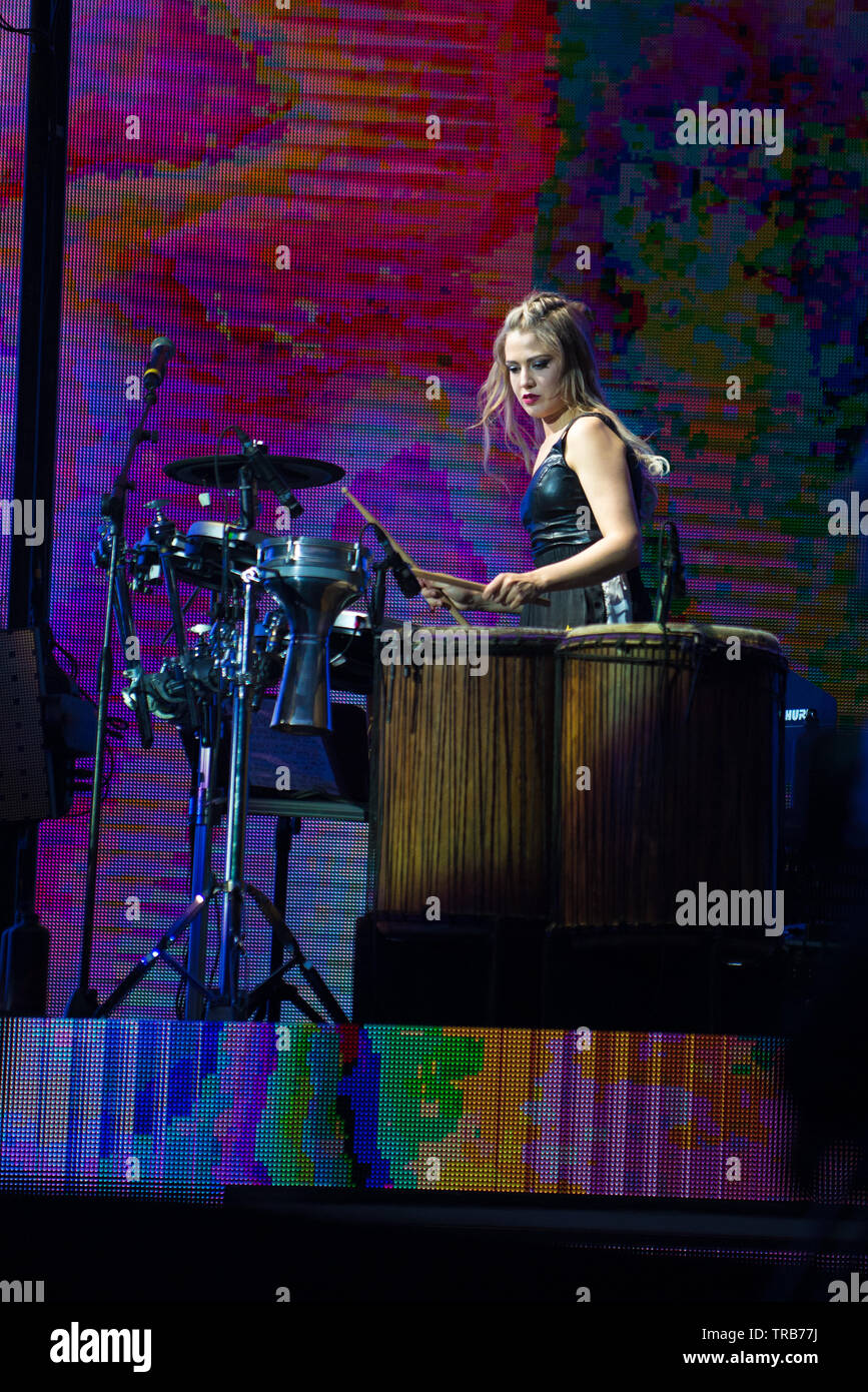 Beatrice Antolini performed last night in Milan at San Siro Stadium for ...