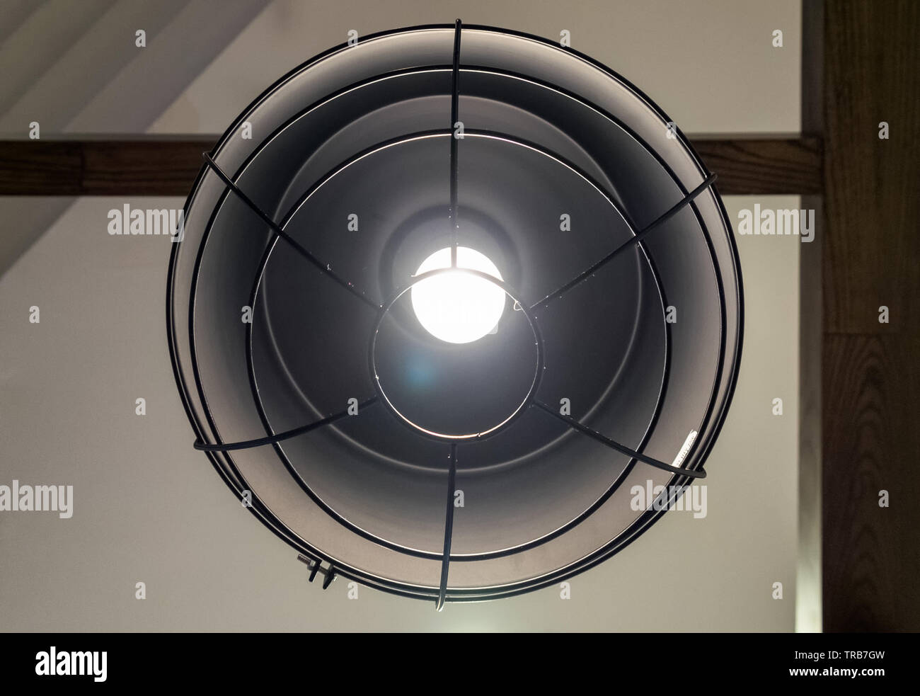 Lamp black steel interior ceiling on top Stock Photo - Alamy