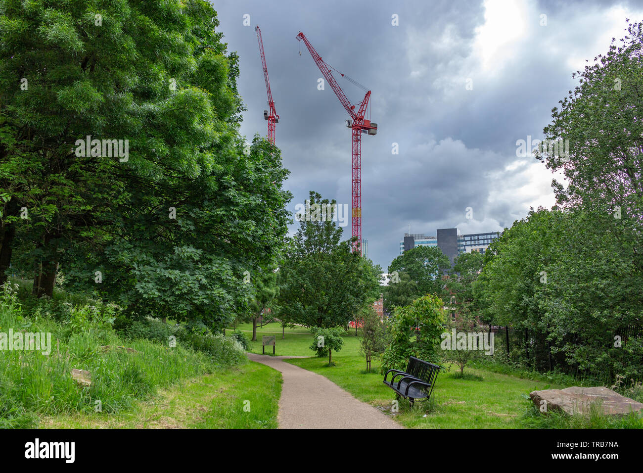 Manchester, UK: Angel Meadow, in Victorian time a dense slum area ...