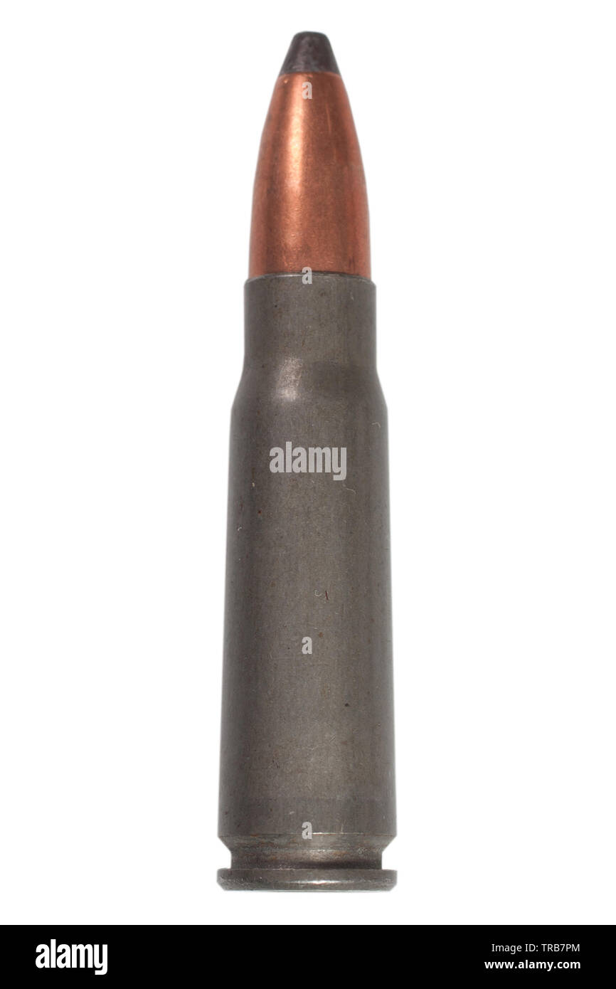 kalashnikov ak gun 7,62 mm ammo isolated on white background Stock ...