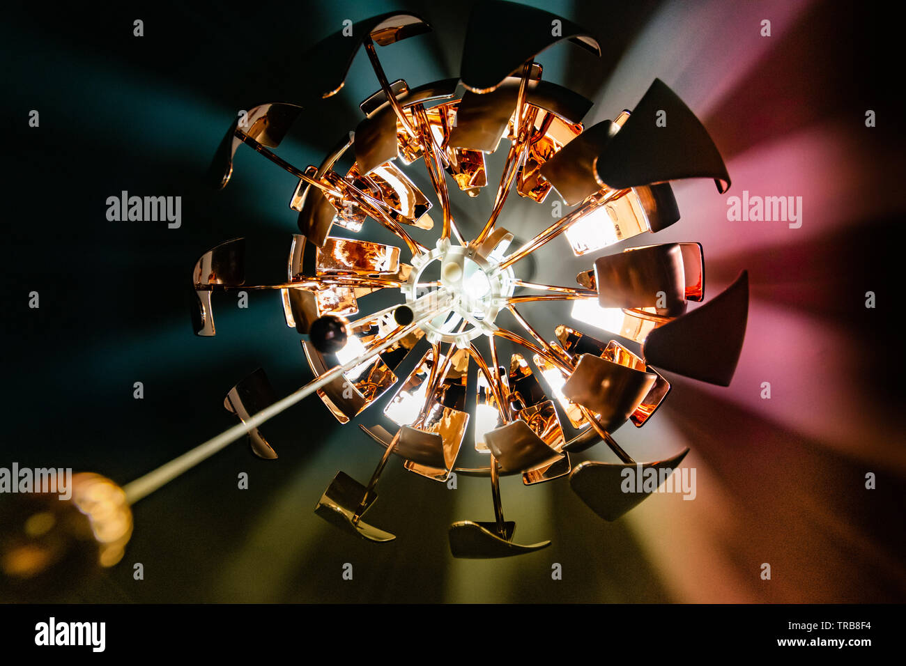 multicoloured abstract light shade on the ceiling Stock Photo - Alamy