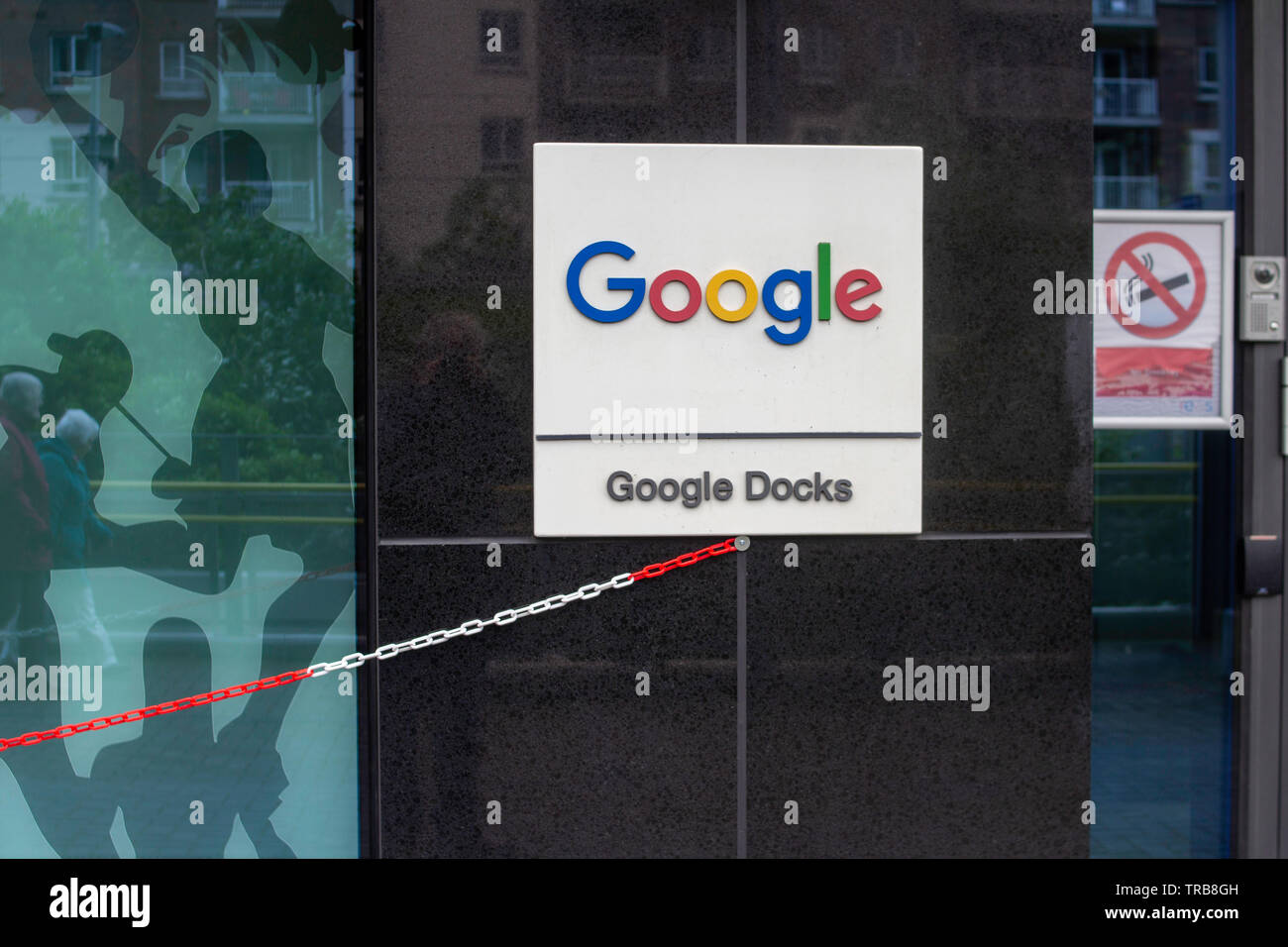 The Google sign outside their offices in Barrow Street, Dublin, Ireland ...