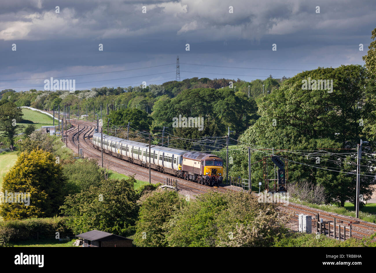 Rail Operations Group class 57 diesel locomotive on the west coast main ...